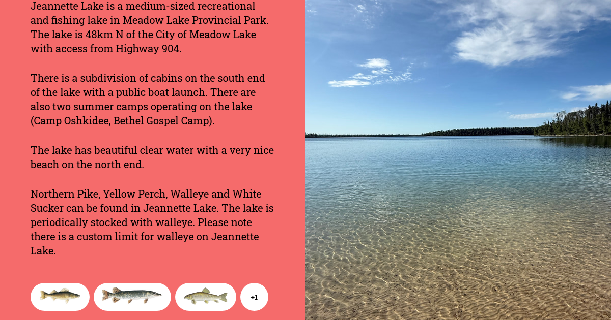 Jeannette Lake - SaskLakes