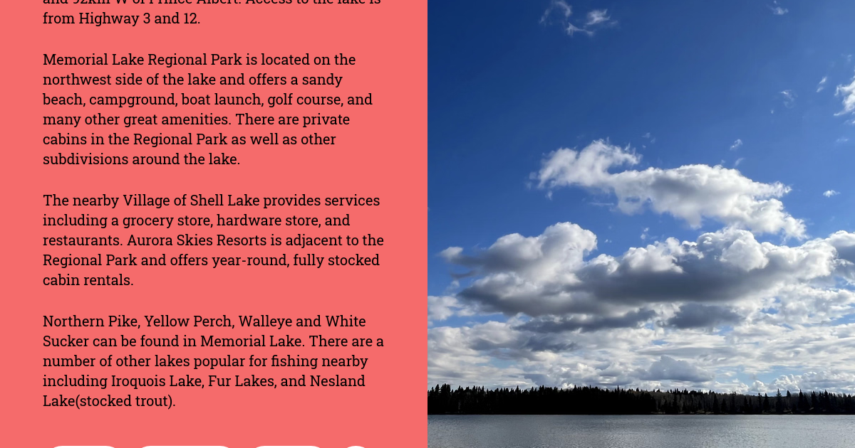 Memorial Lake - SaskLakes