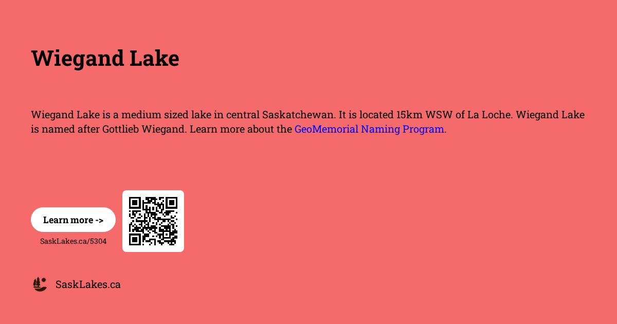 Wiegand Lake - SaskLakes