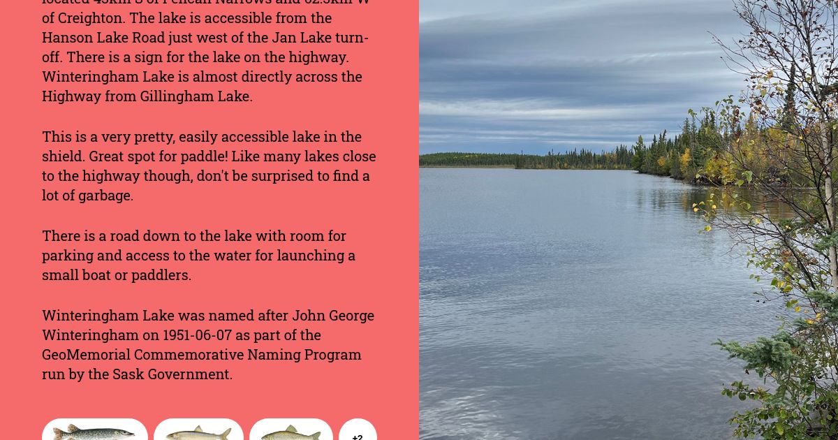 Winteringham Lake - SaskLakes
